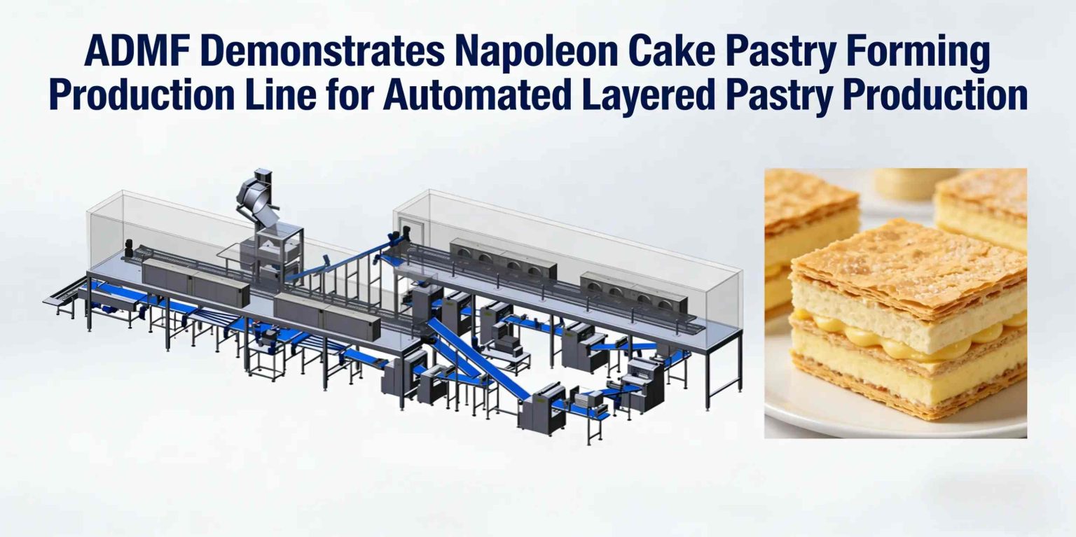 ADMF Demonstrates Napoleon Cake Pastry Forming Production Line for ...